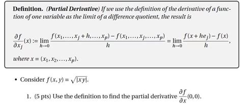 solved definition partial derivative if we use the