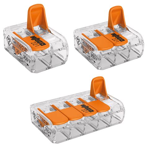 Wago Connectors 221 Series 2 3 5 Port Lever Cage Clamp Mini