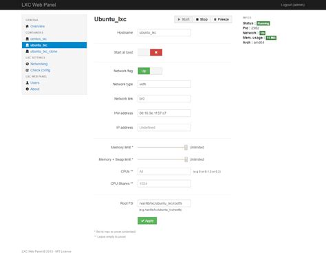 Manage LXC Container With LXC Web Panel A Web Based Interface