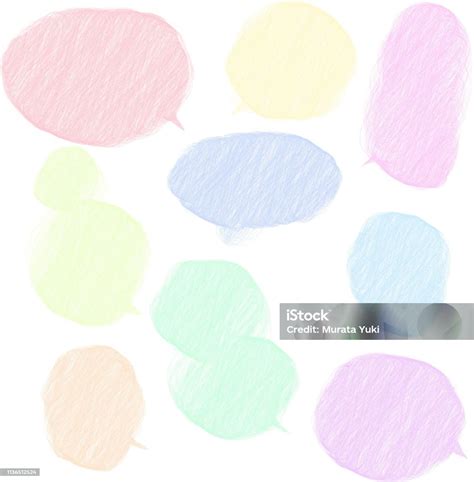 색연필 스타일 컬러풀 콜아웃 타입 프레임 세트 대화 풍선 문자 기호에 대한 스톡 벡터 아트 및 기타 이미지 대화 풍선 문자