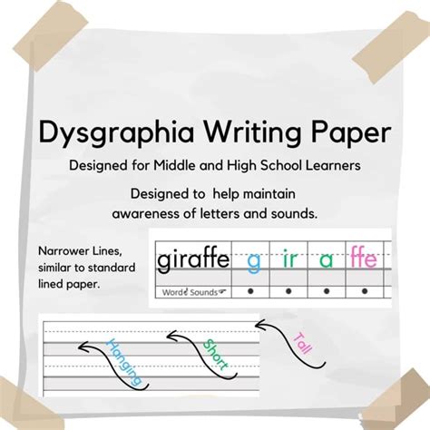 Dysgraphia Writing Paper By My Kaleidoscopic Day Tpt