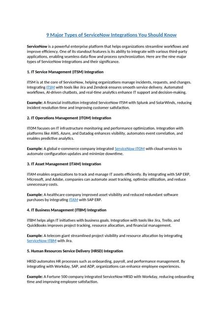 9 Major Types Of Servicenow Integrations You Should Know Pdf