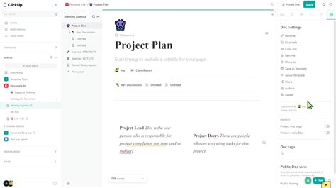 How To Use Clickup Docs Beginner Tutorial Processdriven