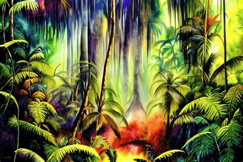 Amazon Rainforest Watercolor Painting At Lawrence Henry Blog