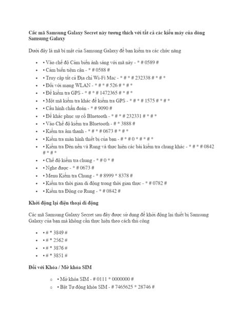 Code Sumsung Pdf