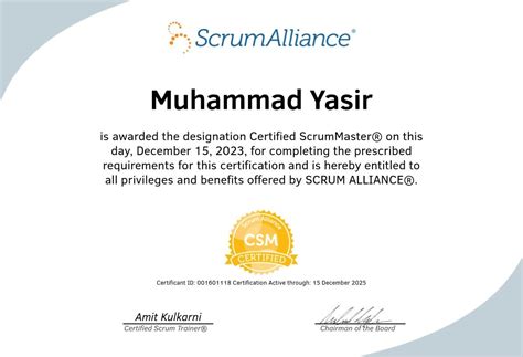 Muhammad Yasir Csm® On Linkedin Im Happy To Share That Ive Obtained A New Certification