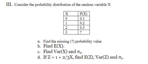 Solved III Consider The Probability Distribution Of The Chegg