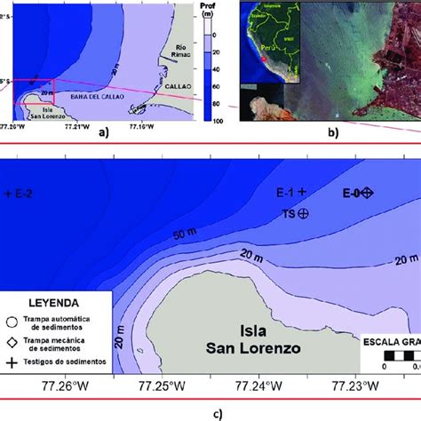 A Bathymetry Of The Study Area With Its Location Rectangle In Red
