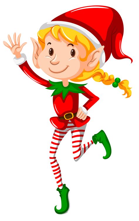 A Christmas Girl Elf On White Background 541506 Vector Art At Vecteezy