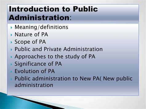 An Introduction To Public Administration Pptx