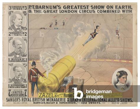 Image Of Zazel The Beautiful Human Cannon Ball Barnum And Bailey By Strobridge Lithographing