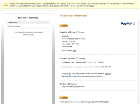 Recover From Error Code 10486 Paypal Developer