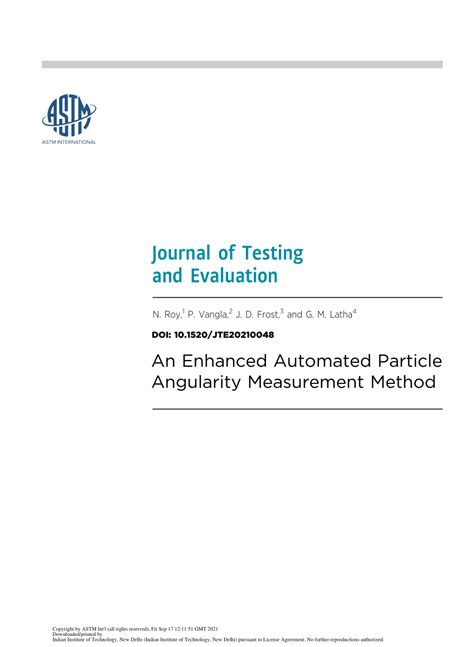 Pdf An Enhanced Automated Particle Angularity Measurement Method