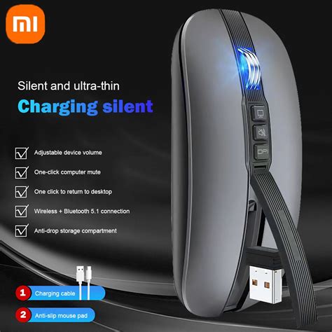 Xiaomi Wireless Bluetooth Compatible Mouse USB 2 4G Dual Mode 2400DPI Noiseless Mute Mouse Type