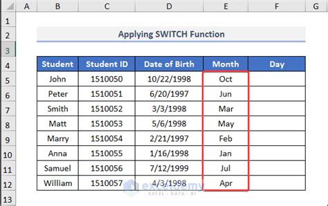 How To Extract Month And Day From A Date In Excel 6 Methods