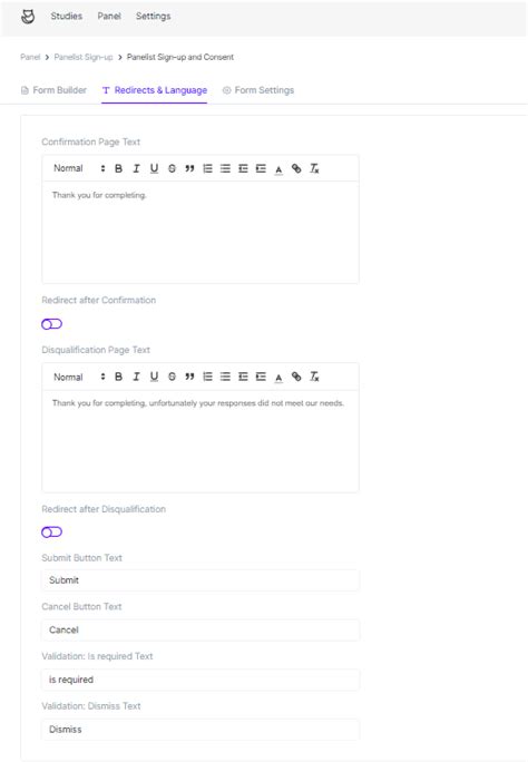 Panel Sign Up Forms Panelfox Documentation