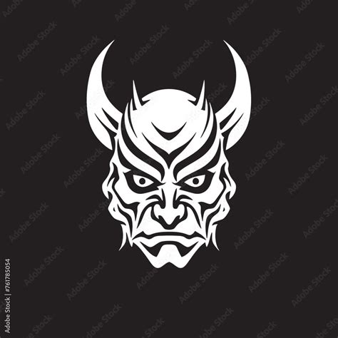 Yokai Yami Vector Black Logo Design For Shadowy Mask Noh Nightmare