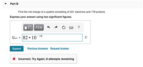 Solved Part B Find The Net Charge Of A System Consisting Of Chegg Com