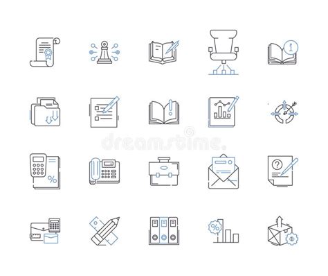 Office Administration Outline Icons Collection Office Administration Management Clerical