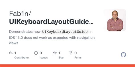 GitHub Fab1n UIKeyboardLayoutGuide UINavigationController Test