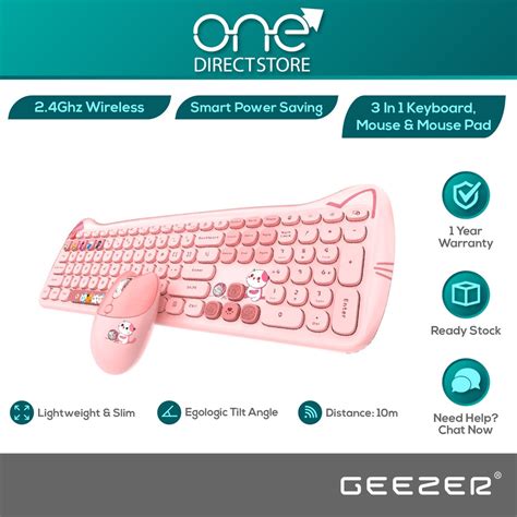 Geezer Cutie Plus 2 4 Ghz Wireless 3 In 1 Keyboard Mouse And Pad Combo