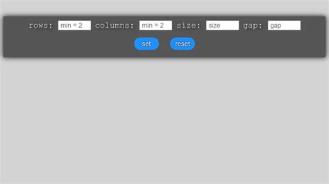 Grid Template Generator Pure Java Script