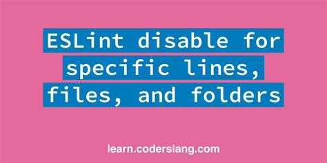 Как отключить Eslint для некоторых папок файлов или строк