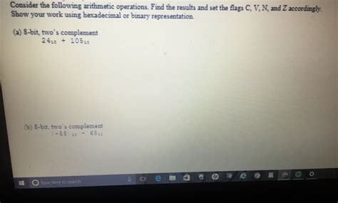 Solved Consider The Following Arithmetic Operations Find Chegg