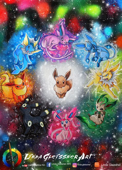 Pokemon Fanart Eevee Evelutions By Lindagleissner On Deviantart