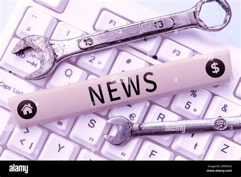 text caption presenting news concept meaning comprehensive uptodate information from sources