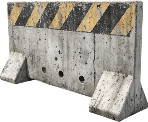 Weathered Concrete Barrier With Caution Stripes Safety And Security