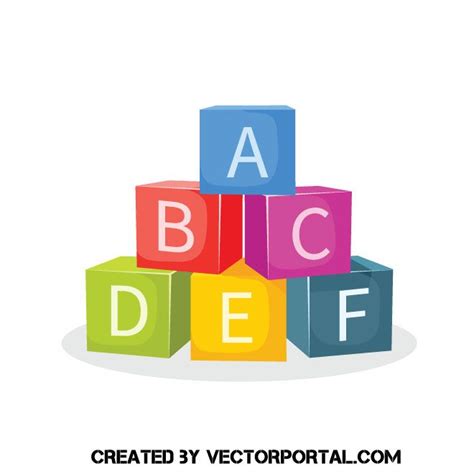 Alphabet Learning Cubes Vector Image