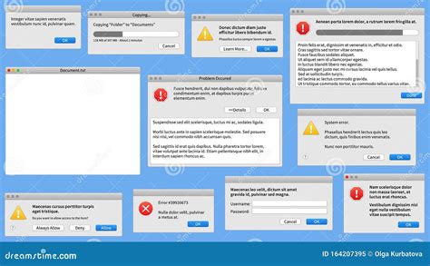 system dialog window with warning sign sign of dialog window vector