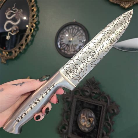 Bad Ass Mama Chefs Knife Cursive Craft