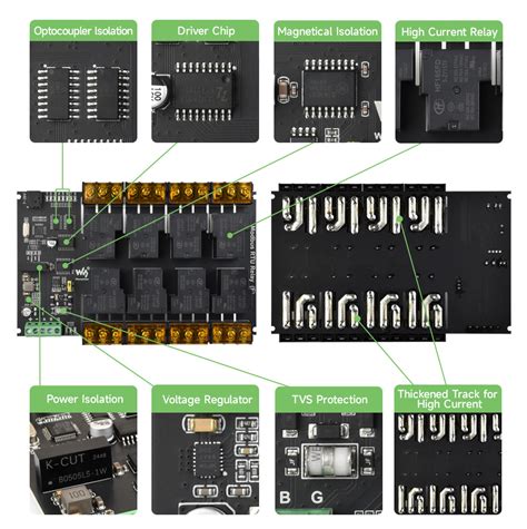 Industrial Modbus Rtu 8 Ch Relay Module E With Rs485 Interface 30a