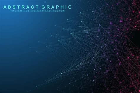 Premium Vector Geometric Graphic Background Molecule And Communication Connected Lines With