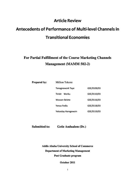 Article Review Assignment Pdf