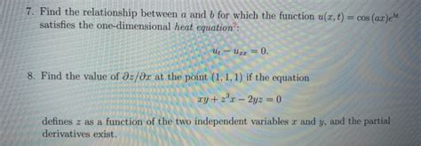 Solved 7 Find The Relationship Between A And B For Which Chegg Com
