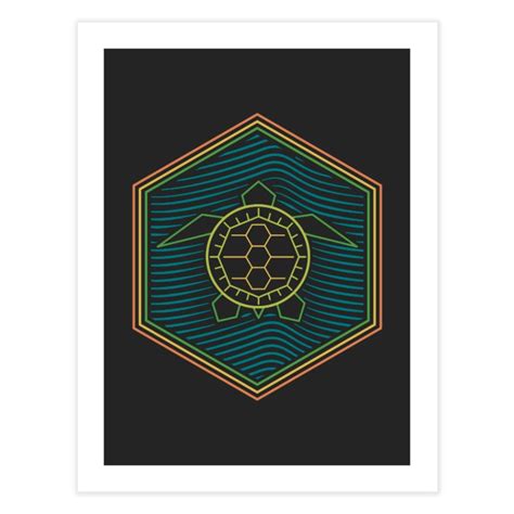 Geometric Turtle Hexagon Fine Art Print Dragonbudgies Artist Shop