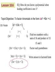 Factoring Polynomials Techniques And Examples Course Hero