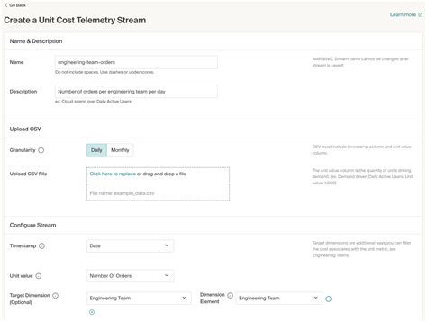 Tutorial Calculate Unit Cost By Creating A Telemetry Stream