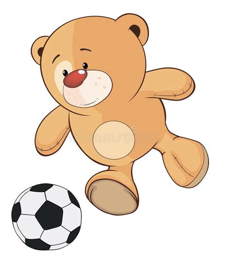 A Stuffed Toy Bear Cub A Soccer Player Cartoon Stock Vector