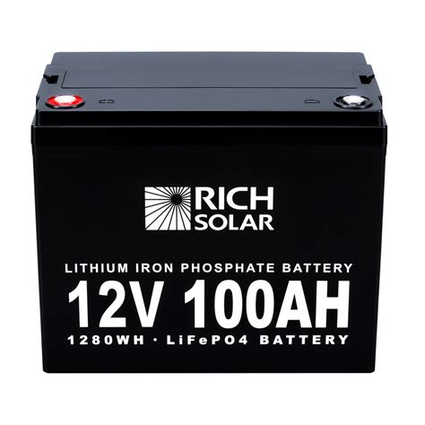 Rich Solar 12v 100ah Lifepo4 Lithium Iron Phosphate Battery