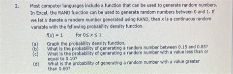 Solved Most Computer Languages Include A Function That Can