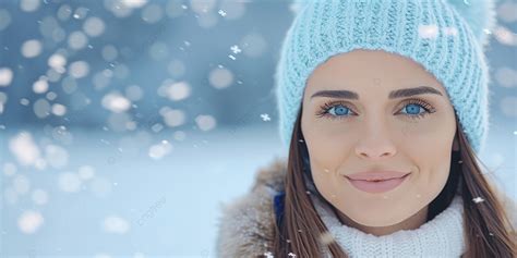 하늘에서 떨어지는 눈송이의 배경에 바람 겨울 코트 파란 눈에 긴 머리를 가진 아름다운 여자 여성 긴 머리카락 배경 일러스트 및 사진 무료 다운로드 Pngtree