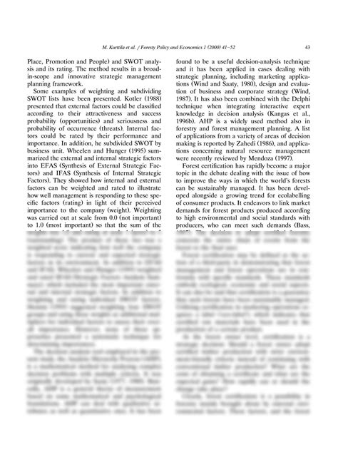 Solution 2 2 2 Kurttila2000 Utilizing The Analytic Hierarchy Process Z Ahp In Swot Analysis A