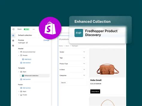 A Shopify Interface Displaying A Product Collection With A Brown Bag