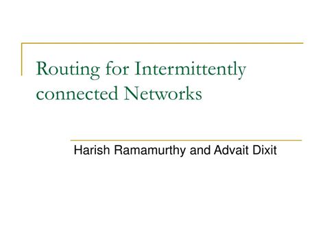 Ppt Routing For Intermittently Connected Networks Powerpoint Presentation Id 5093876