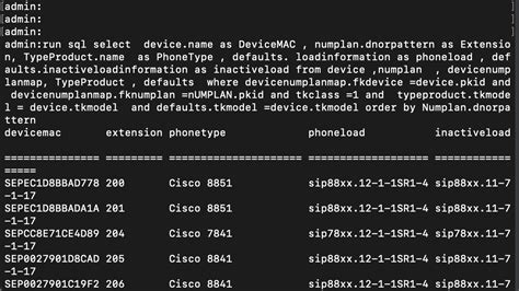 Sql Query To Pull Device Model And Firmware Load From Cucm Crazy