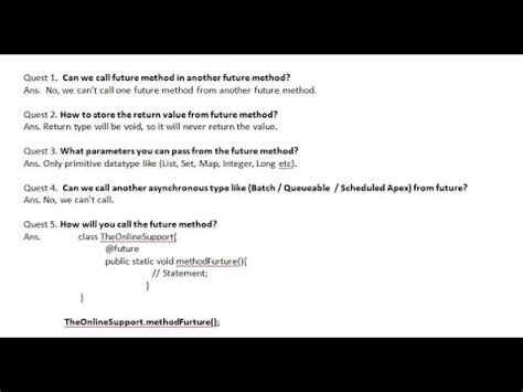 Future Method Asynchronous In Salesforce Interview Question And